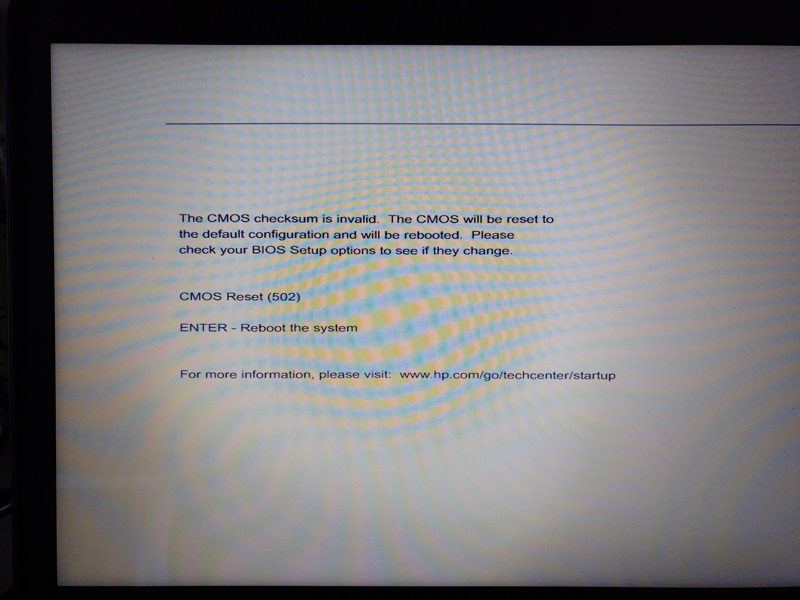 Error CMOS Reset 502 HP Probook 650 G1 YeaBit Inform tica Error CMOS Reset 502 HP Probook 650 G1 YeaBit Inform tica